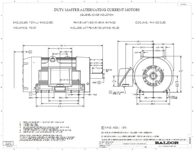 ECR92504TR-4 Baldor Three Phase, Totally Enclosed, Crusher Motors ...